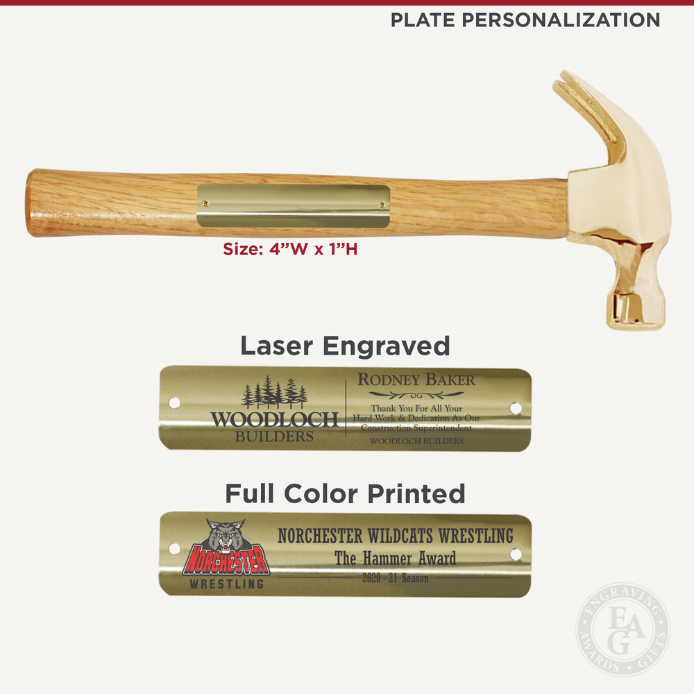 Ceremonial Gold Plated Hammer - Engraving, Awards & Gifts