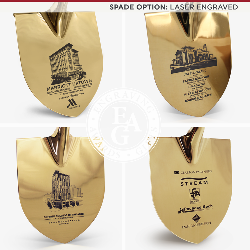 Specialty Gold Plated Ceremonial Groundbreaking Shovel - D-Handle ...
