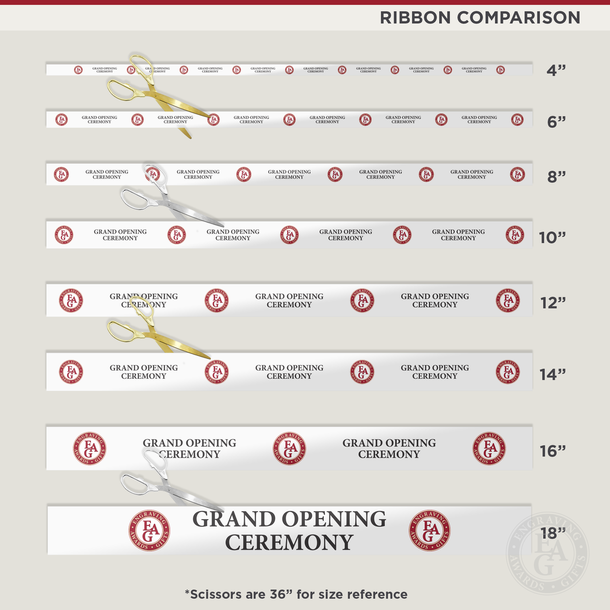 10" Custom Full Color Printed Ribbon - Engraving, Awards & Gifts