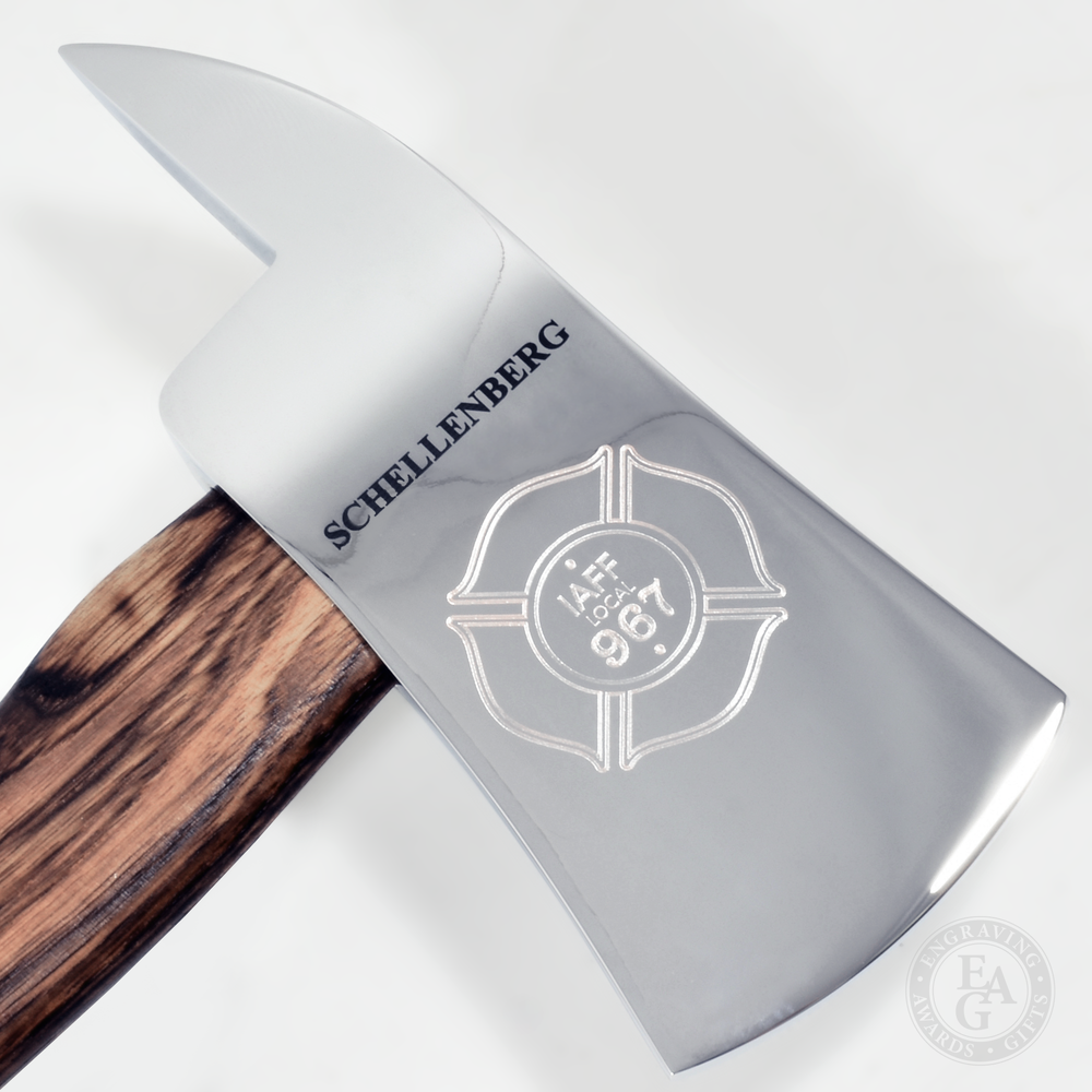 36" Chrome Plated Ceremonial Firefighter Axe - Flamed - Engraving ...