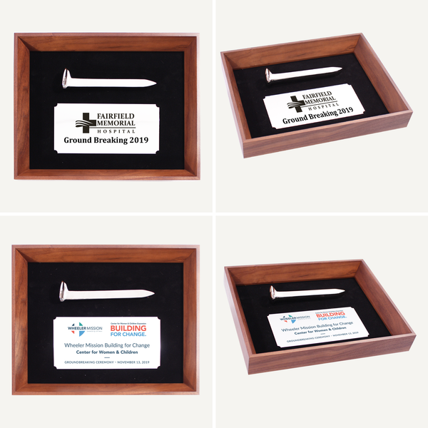 Silver Plated Ceremonial Railroad Spikes Shadowbox Frames - Engraving ...