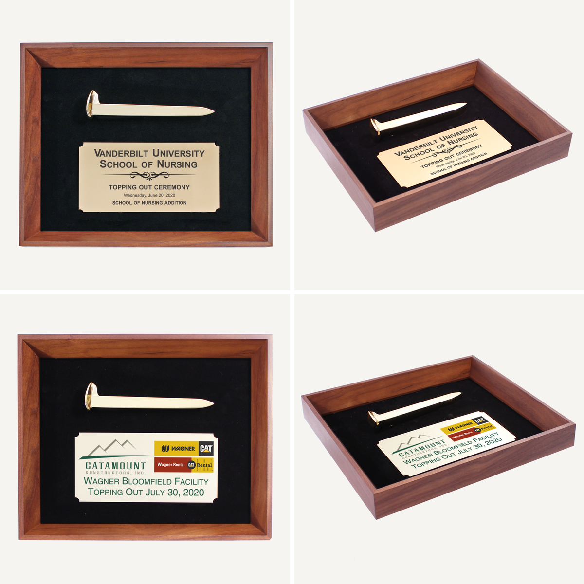 Gold Plated Ceremonial Railroad Spikes Shadowbox Frames - Engraving ...