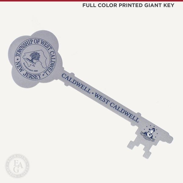 2 Foot Giant Ceremonial Key to the City - Silver Finish with Solid Hea ...
