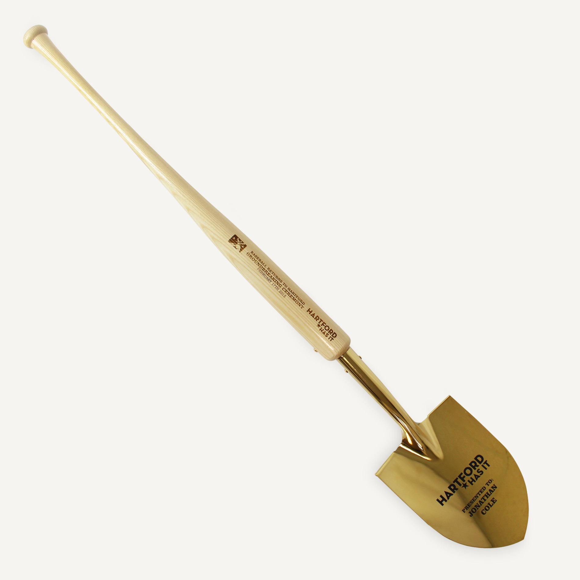 Specialty Gold Plated Ceremonial Groundbreaking Shovel - Baseball Bat ...
