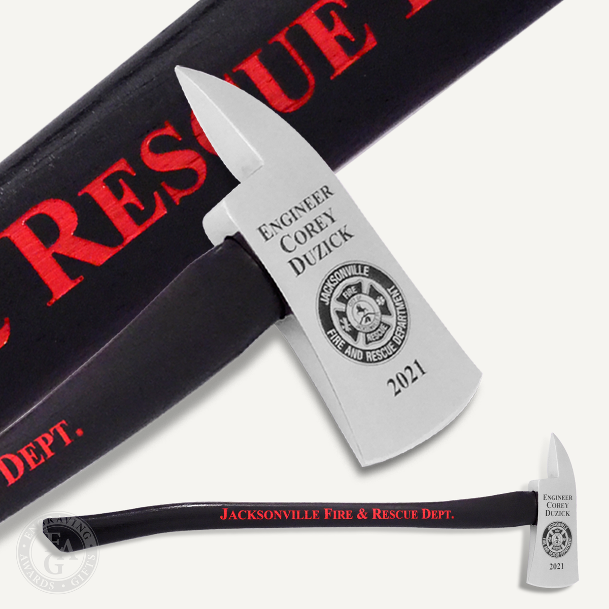 36" Chrome Plated Ceremonial Firefighter Parade Axe - Black - Engraving ...