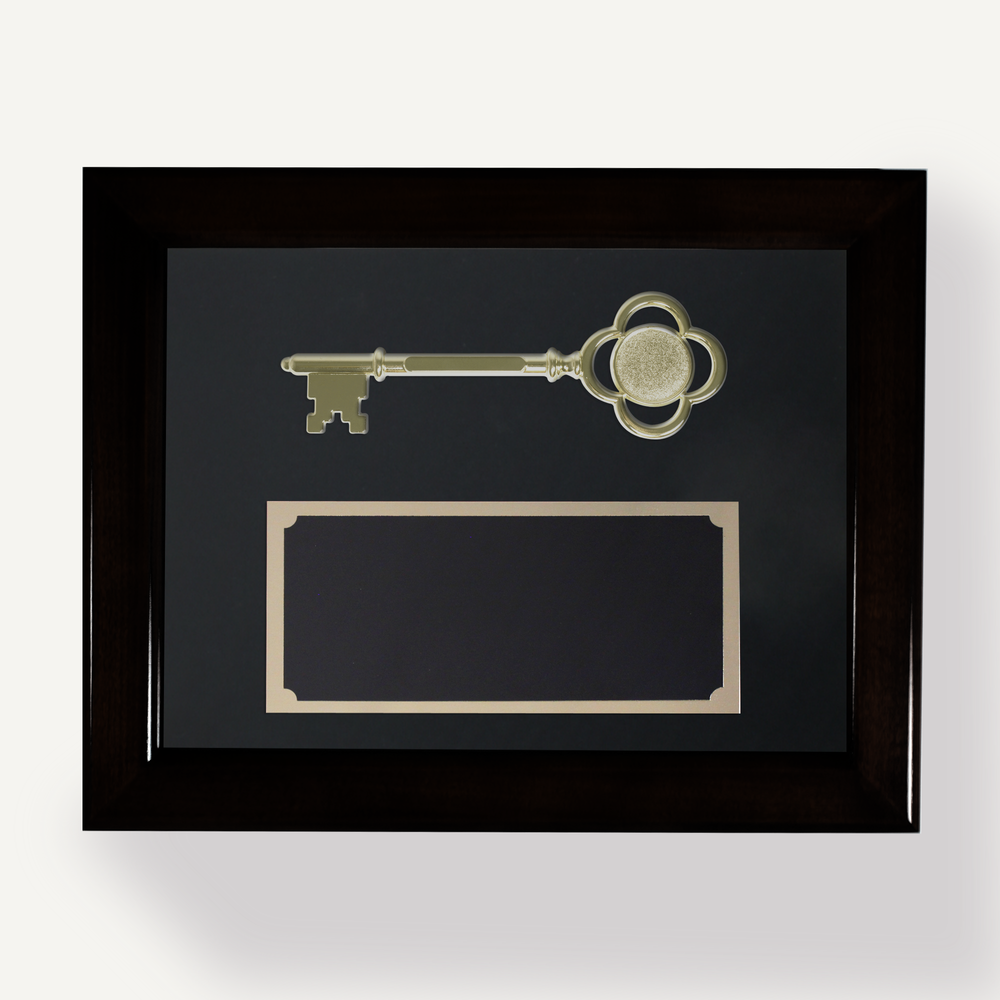 Key Display Case - 8" Gold Plated Ceremonial Key - Engraving, Awards ...