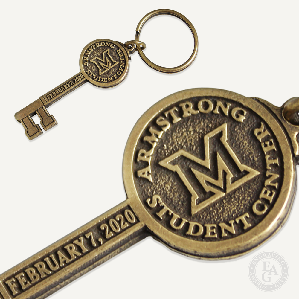 Ceremonial Key Shaped Keychains - Custom Cast - Engraving, Awards & Gifts