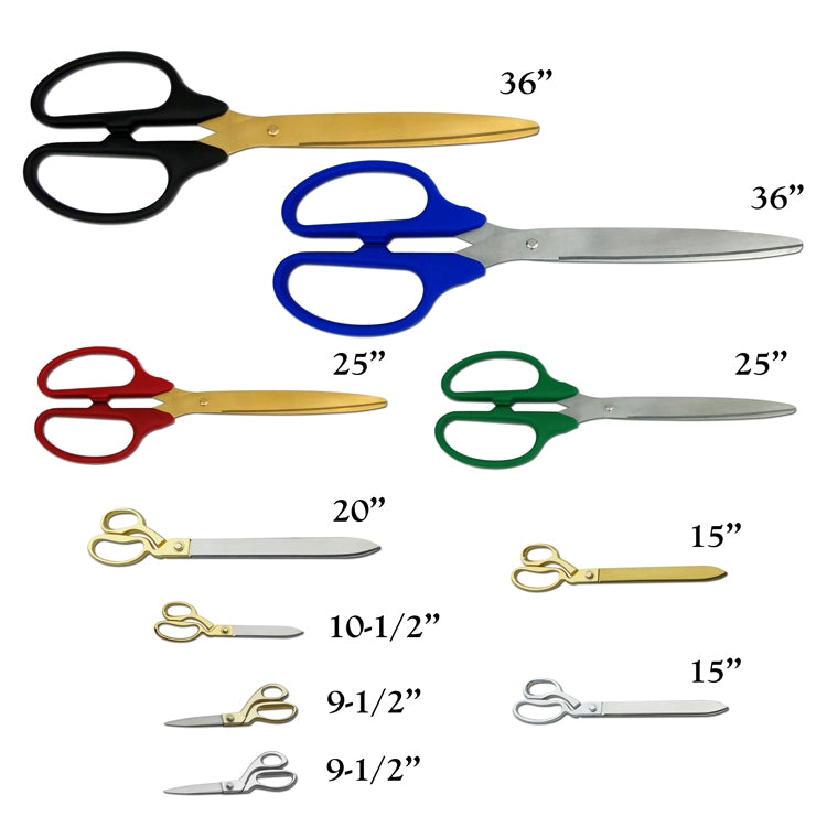 36" Gold Ribbon Cutting Scissors with Gold Blades - Engraving, Awards ...
