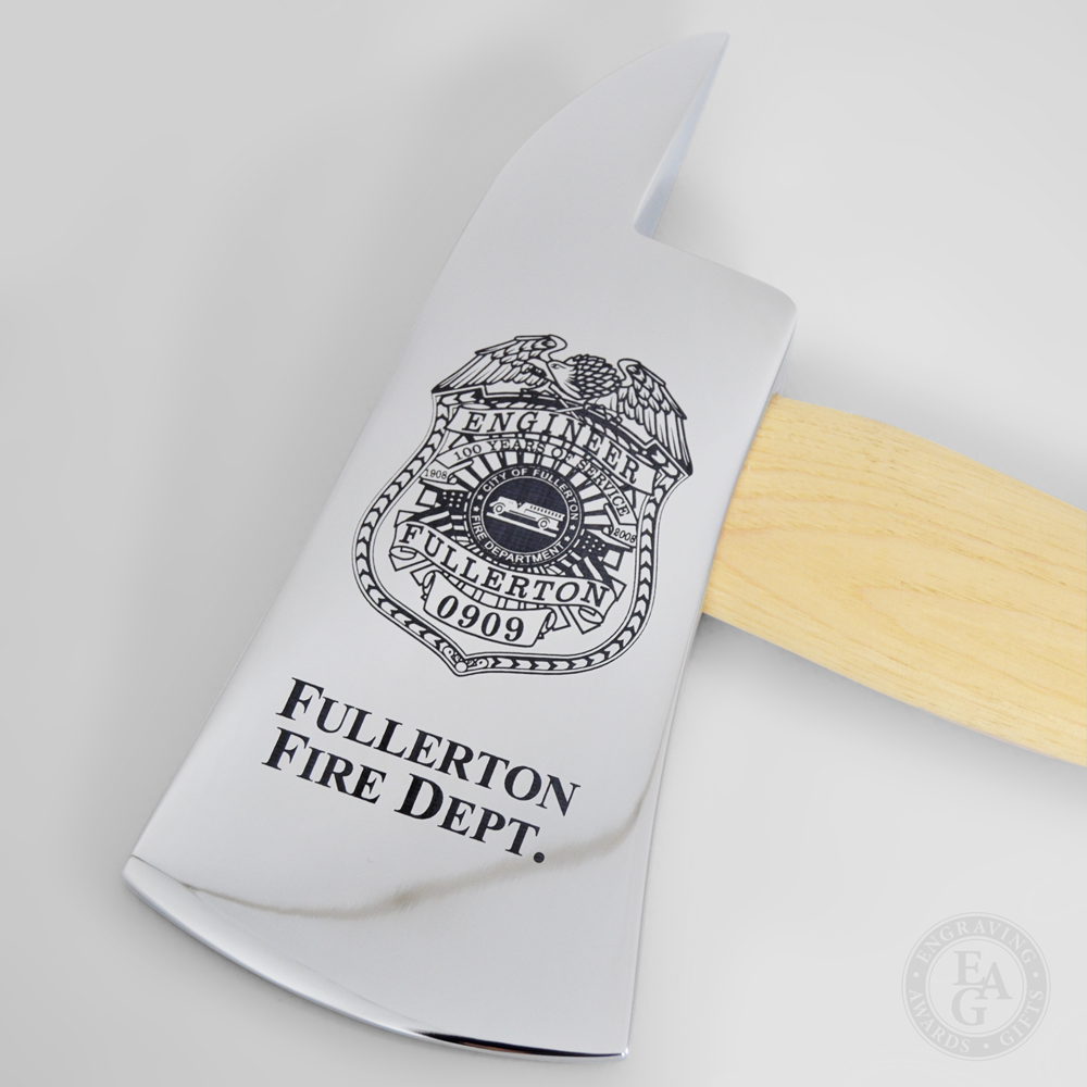 36" Chrome Plated Ceremonial Firefighter Axe - Natural - Engraving ...