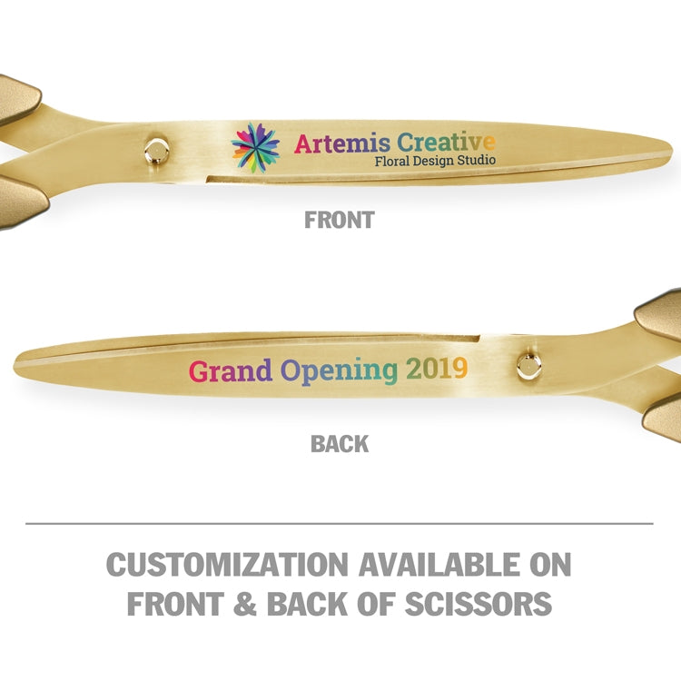 25" Gold Ribbon Cutting Scissors with Gold Blades - Engraving, Awards ...
