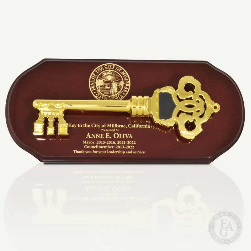 16" x 7" Ceremonial Key Plaque - Engraving, Awards & Gifts