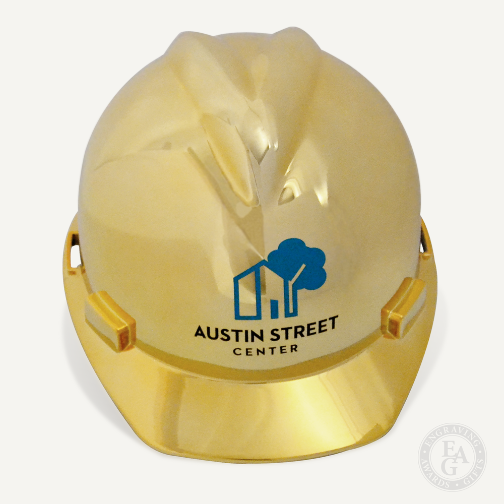 Gold Plated Ceremonial Hard Hat - Engraving, Awards & Gifts
