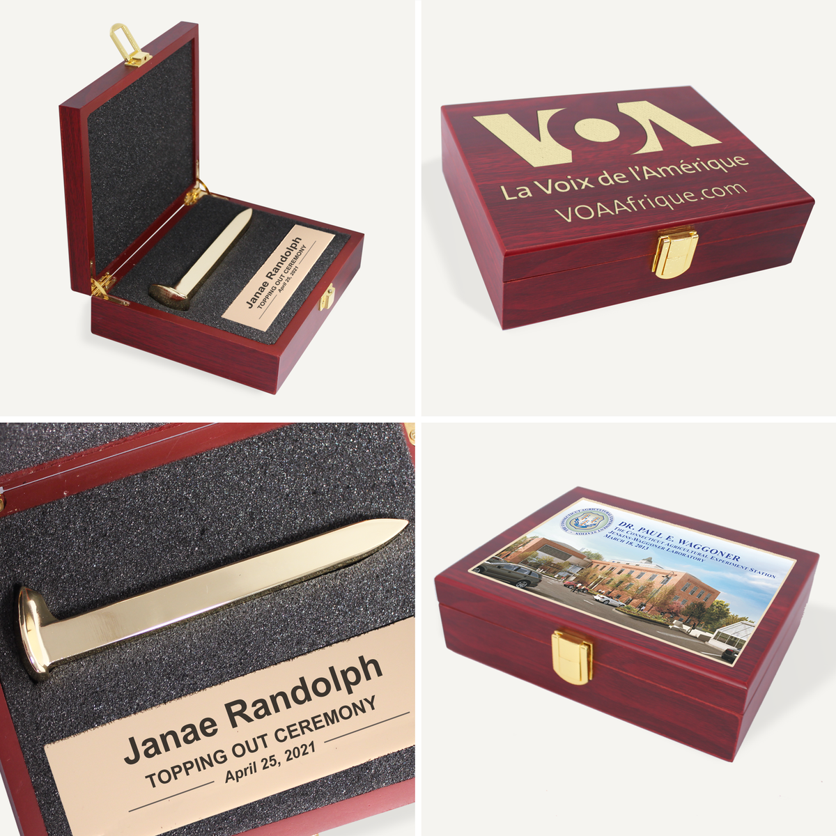 Gold Plated Ceremonial Railroad Spikes Presentation Cases - Engraving ...