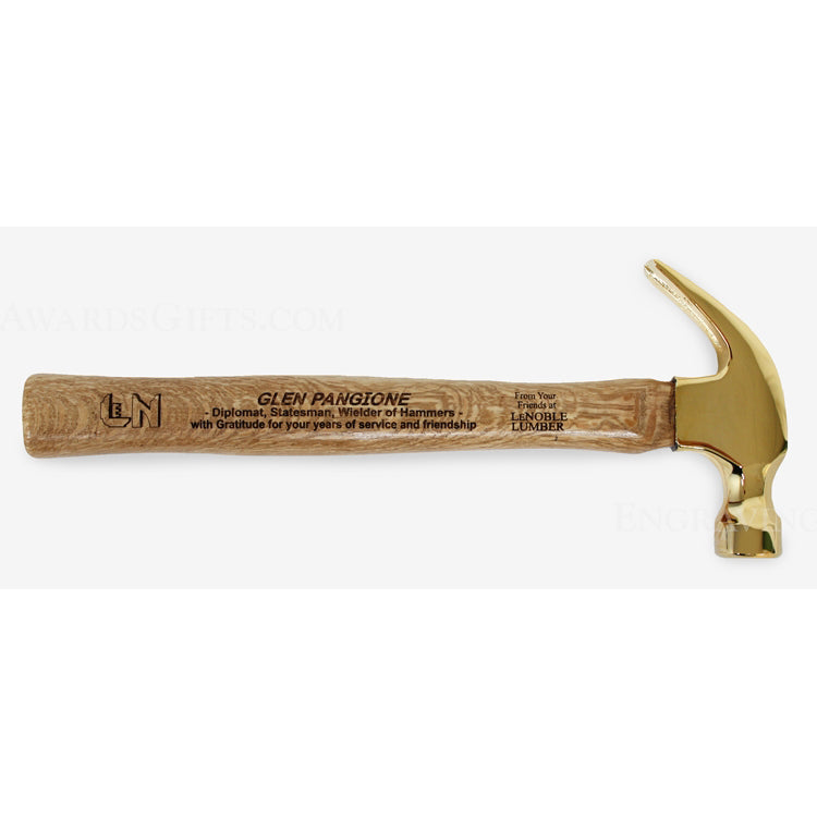 Ceremonial Gold Plated Hammer - Engraving, Awards & Gifts
