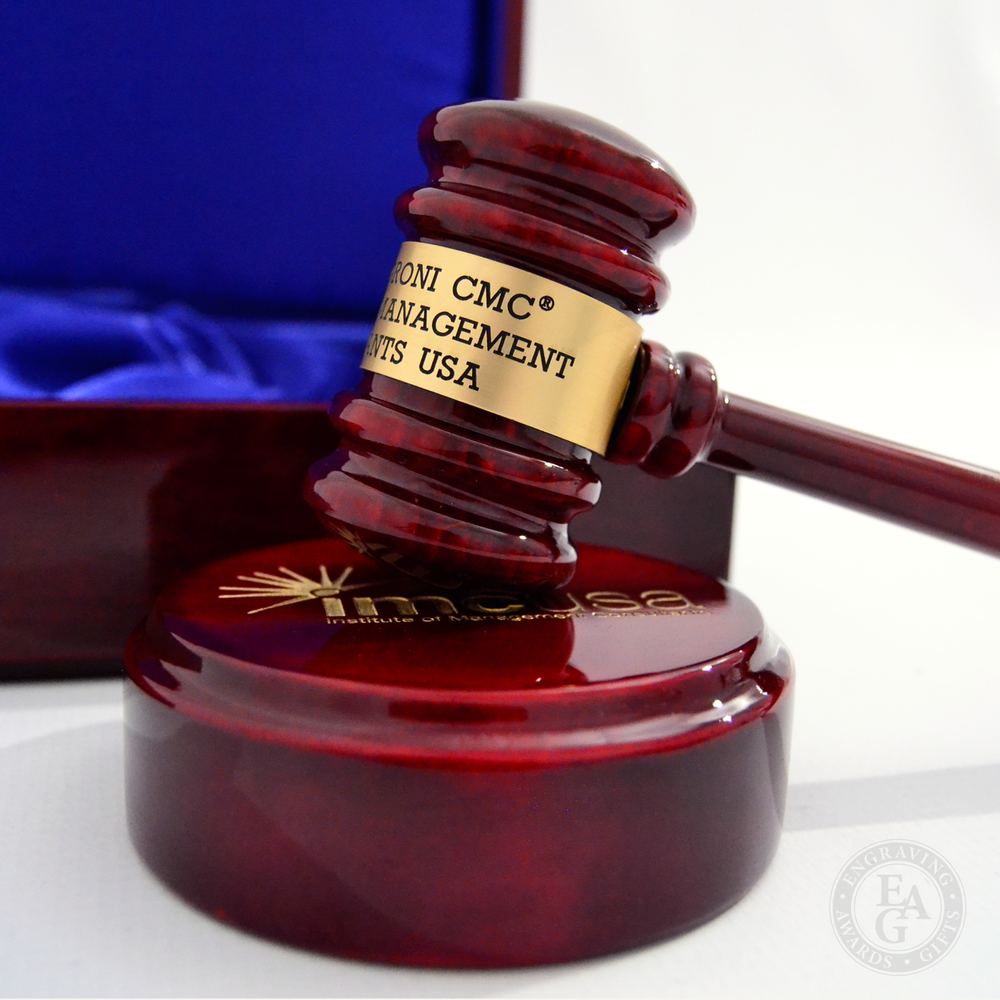 Rosewood Gavel & Sound Block Presentation Set - Engraving, Awards & Gifts