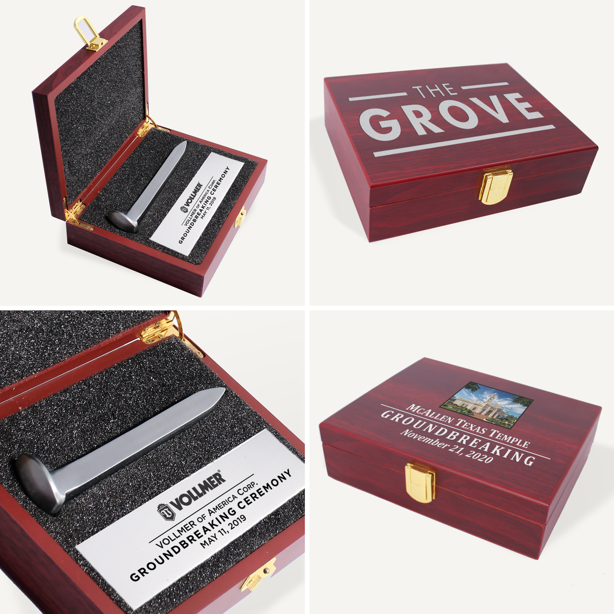 Satin Silver Ceremonial Railroad Spikes Presentation Cases - Engraving, Awards & Gifts