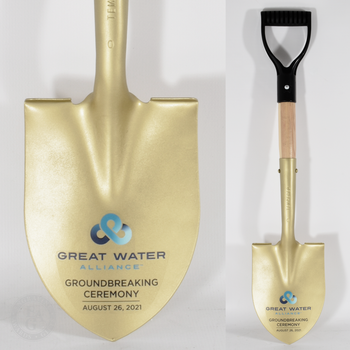 Gold Painted Groundbreaking Shovel - Small - Engraving, Awards & Gifts
