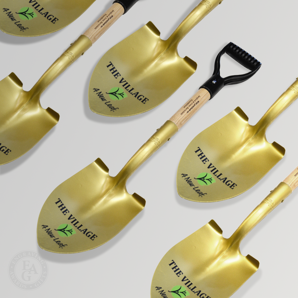 Gold Painted Groundbreaking Shovel - Small - Engraving, Awards & Gifts