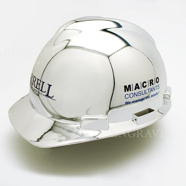 Chrome Plated Ceremonial Hard Hat - Engraving, Awards & Gifts