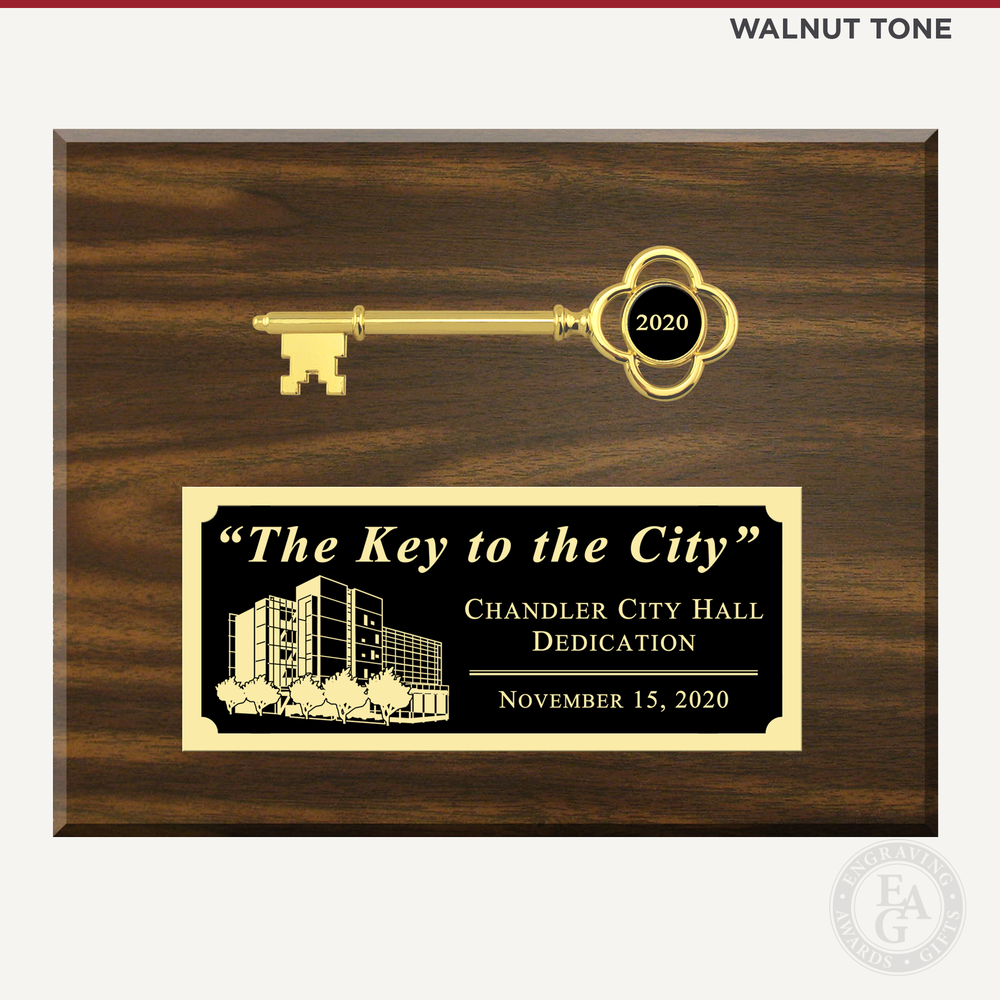 10" x 8" Ceremonial Key Plaque - Engraving, Awards & Gifts